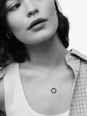 Tous | Jewelry | Tous Silver Necklace With Black Spinel Tous Straight ...